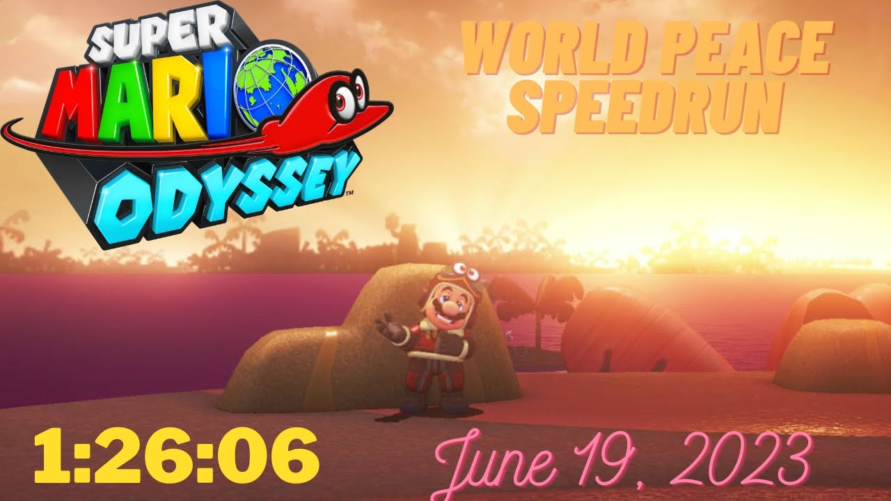 Super Mario Odyssey World Peace Speedrun in 1:26:06 (Old PB) - YouTube