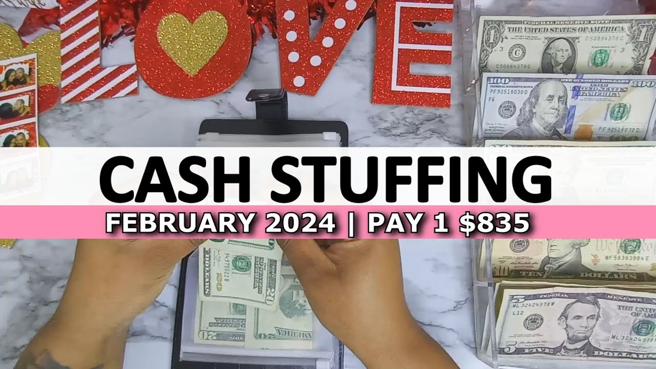 First Cash Stuffing Of February Pay 1 | Sinking Funds - YouTube
