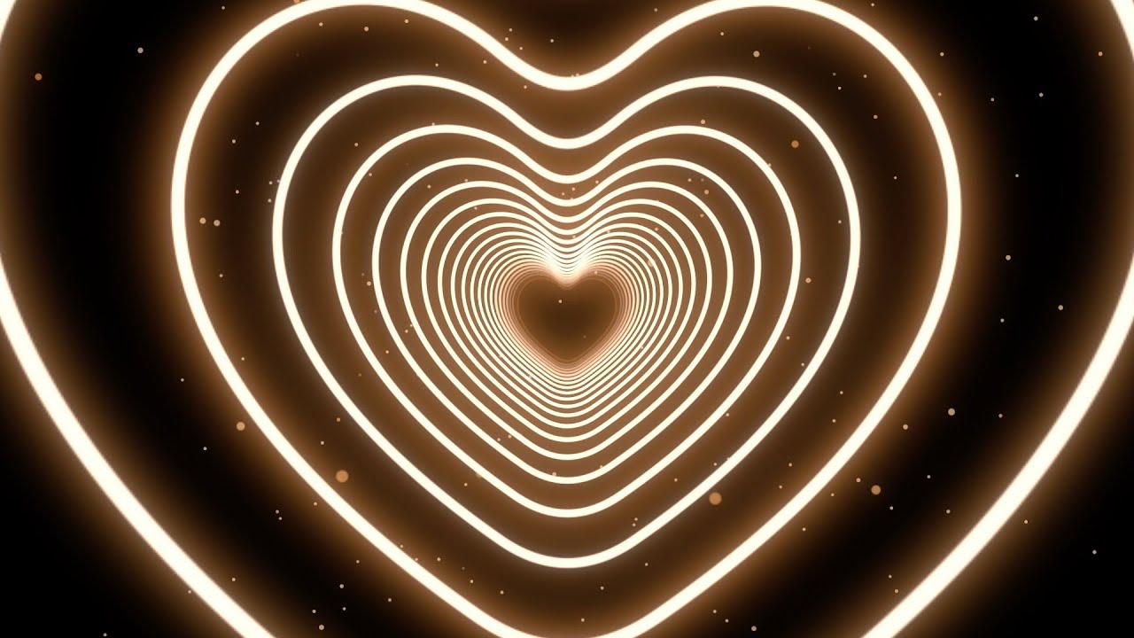 Neon Lights Heart Motion Background🤎Brown Heart Background | Background ...