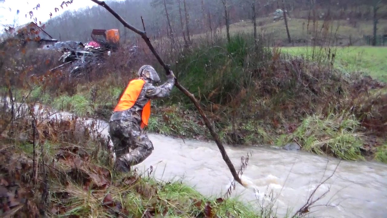 FAIL! Deer Hunter Crossing A Creek FAIL! Hilarious! - YouTube