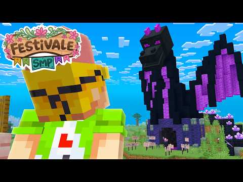 LIZZIE MADE A CUSTOM DRAGON FIGHT! - Minecraft Festivale SMP