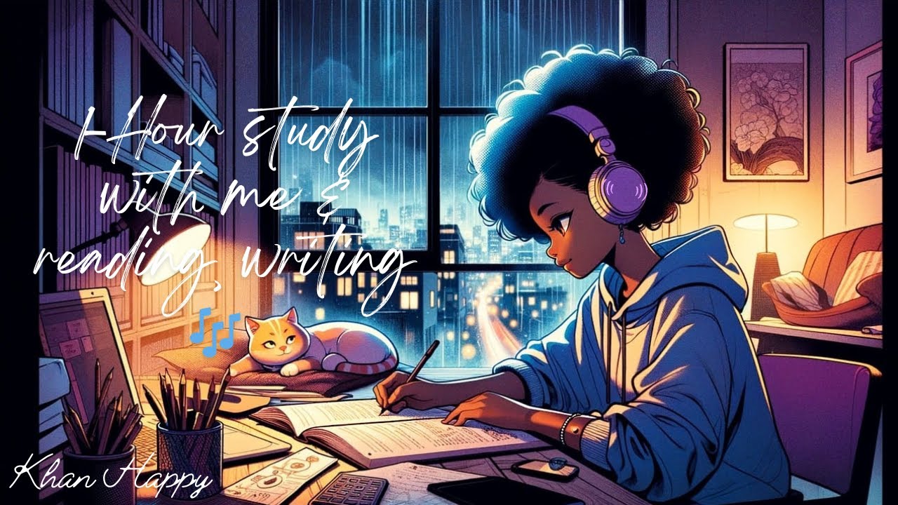 1-Hour study with me & reading, writing 🎶 - YouTube
