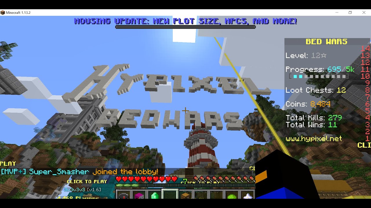 Minecraft bedwars gameplay, my first video - YouTube