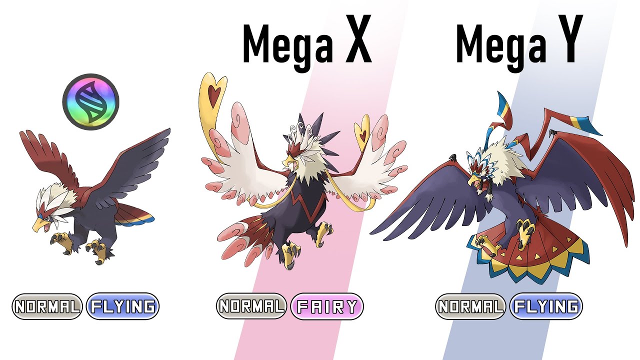 Drawing Every Mega X/Y Pokémon Evolutions : Bouffalant Braviary ...