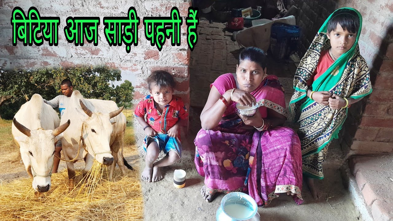 Bitya aaj sari pahni hai | Ramesh village family - YouTube