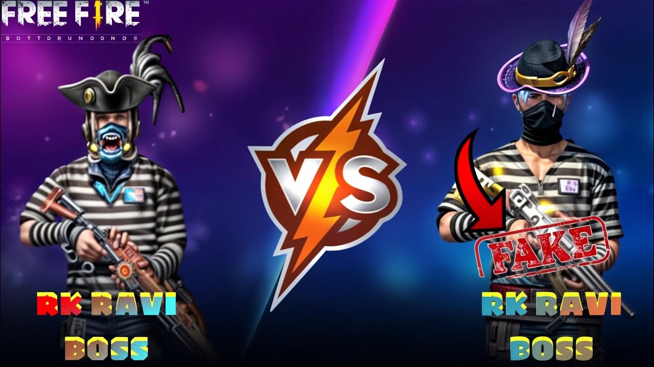 REAL RK RAVI BOSS 💪VS FAKE RK RAVI BOSS ⚡!! GARENA FREE FIRE 🔥 @RKRB ...