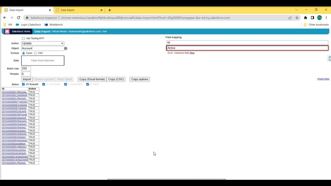 Update a field or Activate all Account together using Salesforce Inspector #inSalesforce - YouTube