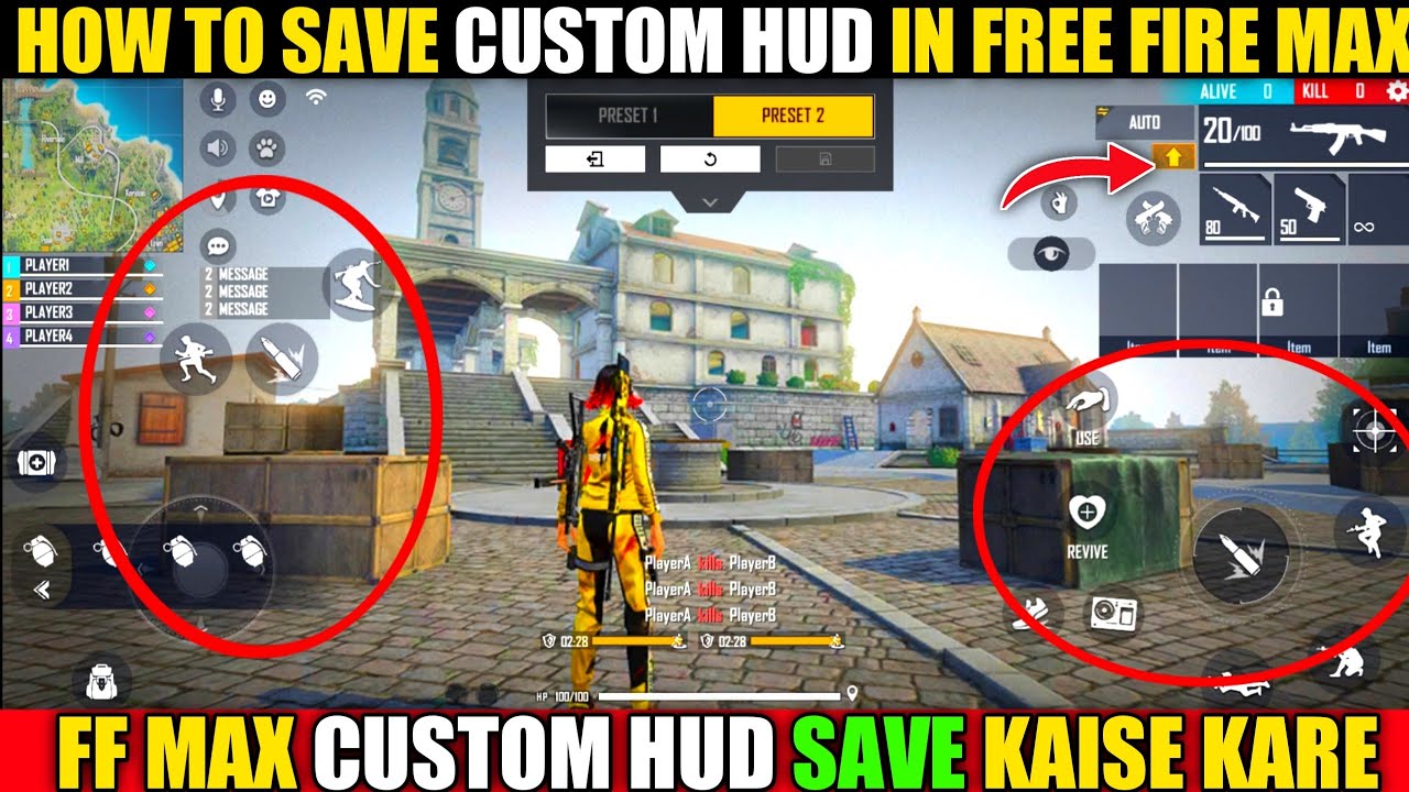 How To Save Custom Hud Settings In Free fire Max | Ff Max Custom Hud ...