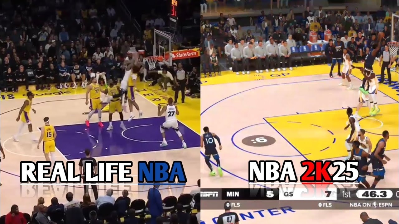 NBA REAL LIFE vs NBA 2K25 | Anthony Edwards "POSTER DUNK" Playoffs ...