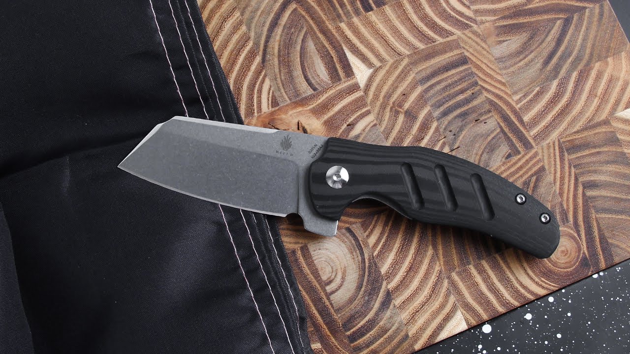 Kizer Mini Sheepdog C01C Pocket Folding Knife, Black Carbon Fiber ...