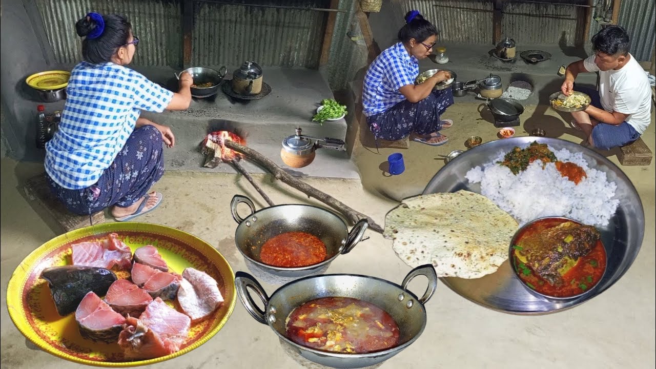 Nepali Village Style Fish Curry Recipe With Rice Cooking & Eating ...
