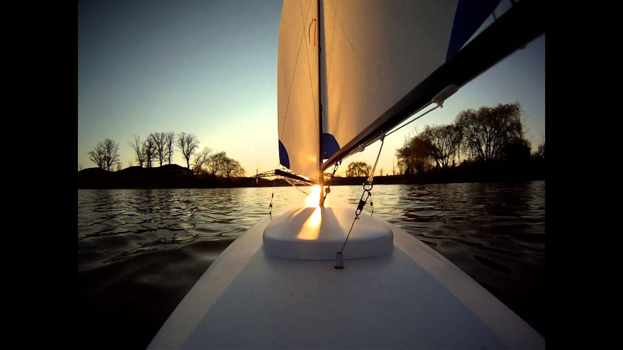 Soling 1 meter go pro on a pond - YouTube