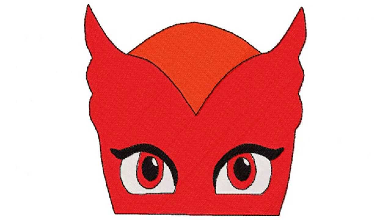 Head PJ Masks 03 Embroidery Design - YouTube