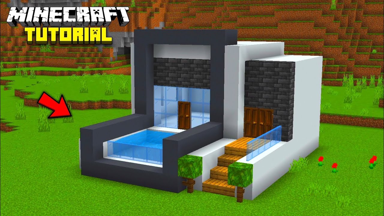 Minecraft: How To Build a Small Modern House With Pool Tutorial #45 - YouTube