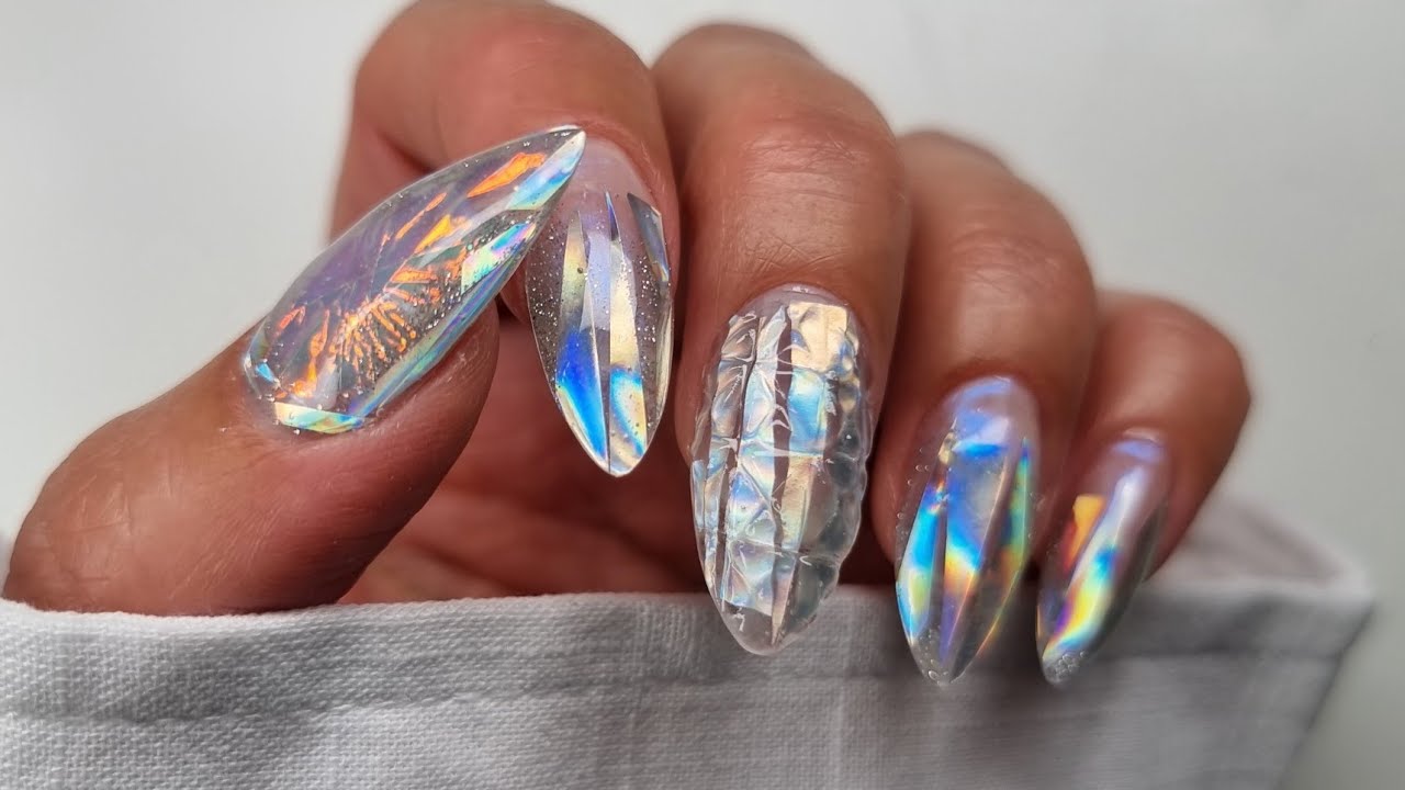 Trend new shiny nail art🫦ideas shiny trend extentions - YouTube