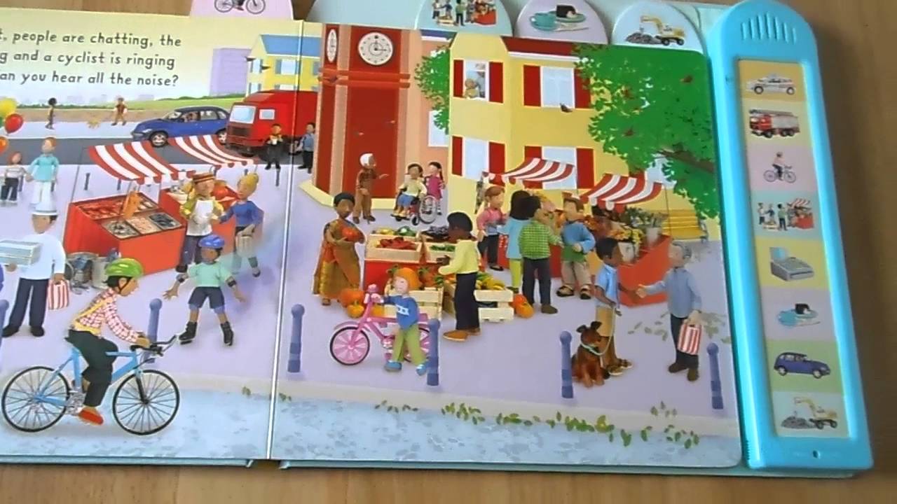 Usborne Busy sounds book Noisy town - YouTube