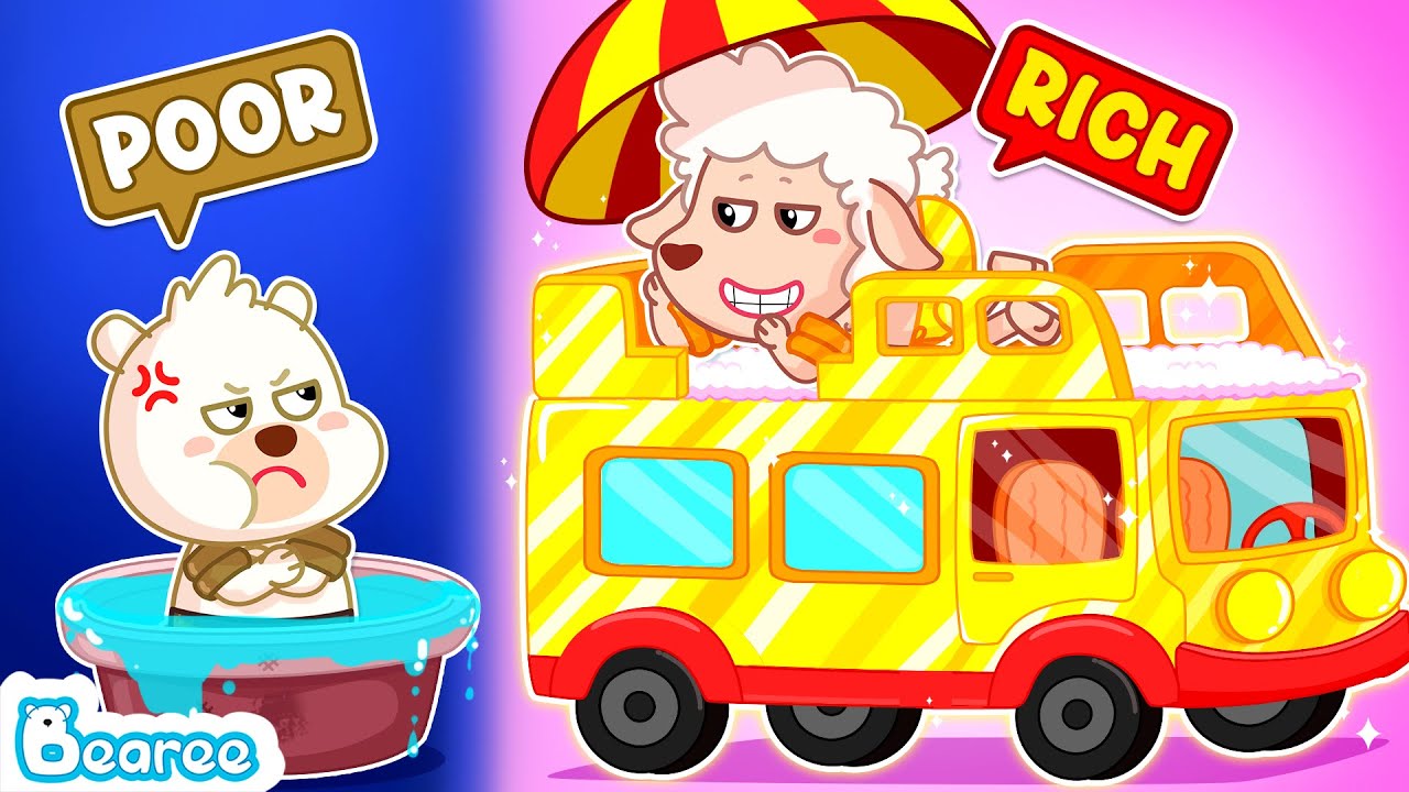 Poor Bearee, Do You Like to Try This Rich Car Toy? | Kids Learn Good ...