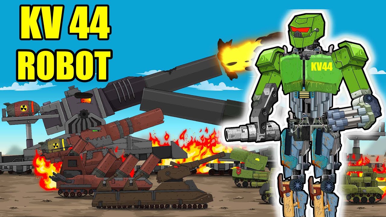 The first time, KV 44 ROBOT appears| Cartoon about tanks | Fire tank ...