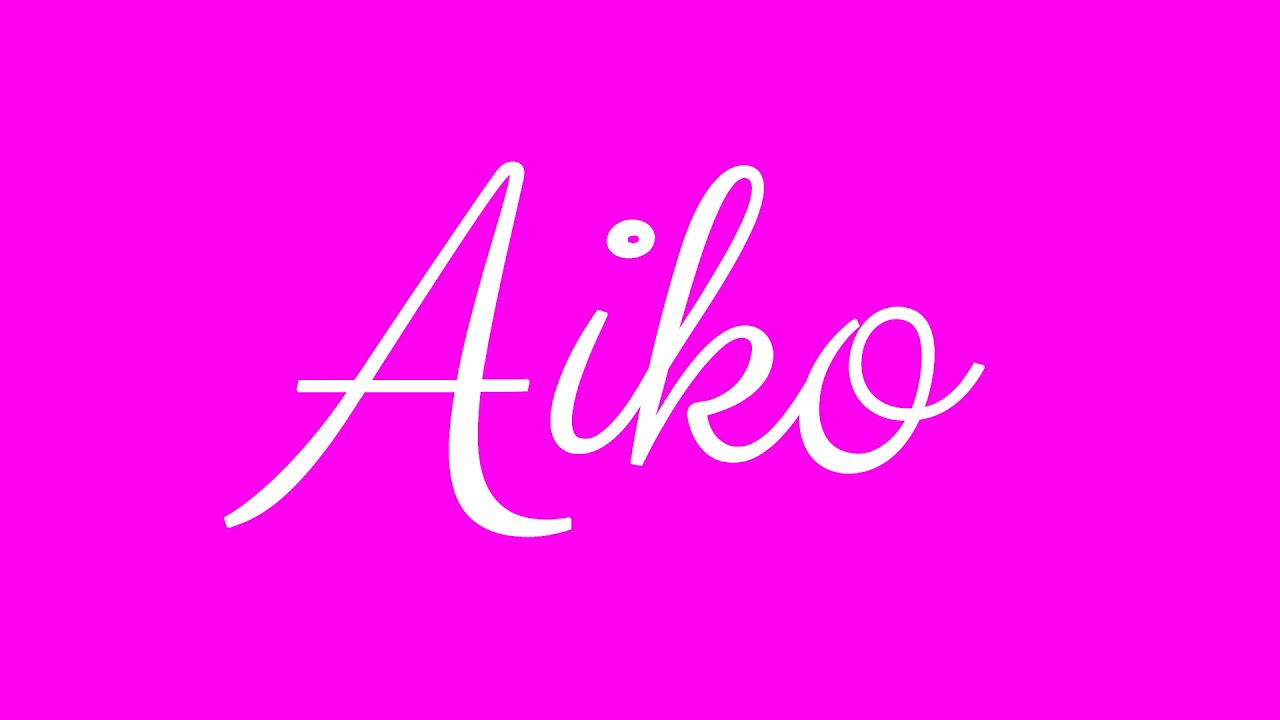 Learn how to Sign the Name Aiko Stylishly in Cursive Writing - YouTube