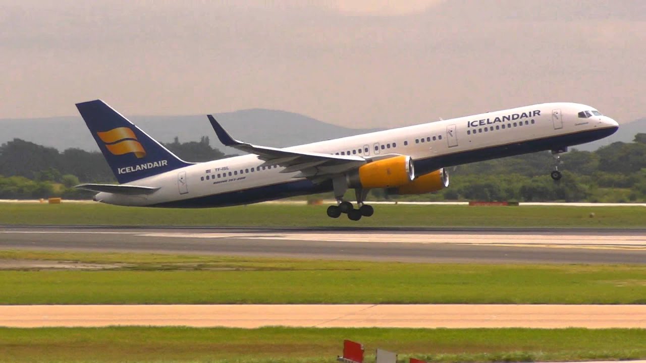 Icelandair B757 Takeoff @ Manchester Airport - YouTube