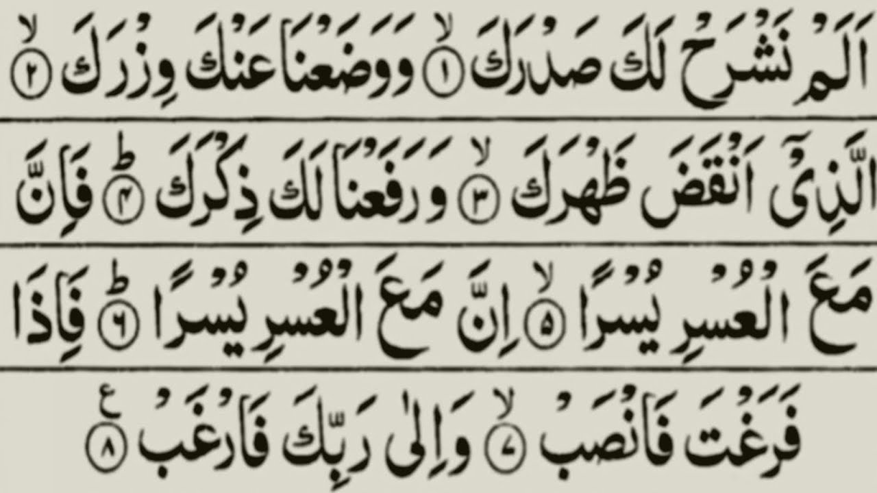 Surah Al Nashrah Recitation | Surah Al-Inshirah Beautiful Recitation ...