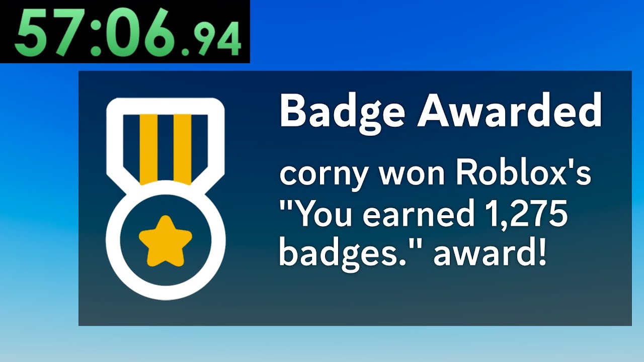 EVERY ROBLOX PLAYER WANTS BADGES, SO I SPEEDRAN THEM - YouTube
