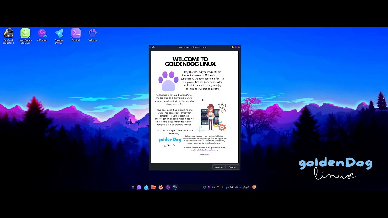 GOLDENDOG LINUX Nueva Distribución GNU LINUX Creada por @lachicadesistemas - YouTube