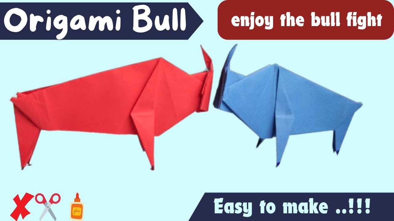 Easy Origami Bull || How to make easy Paper Bull || #craft || crafts ...