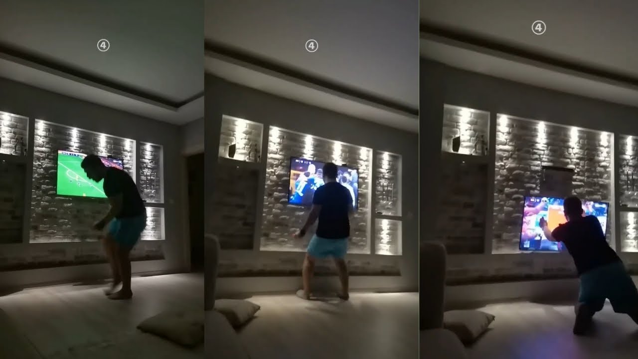 football Fan Getting Over Excited (smashed TV) - YouTube
