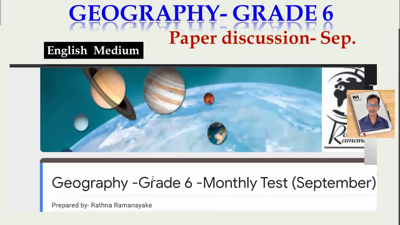 Geography (English Medium )-Grade 6 -Paper Discussion - YouTube