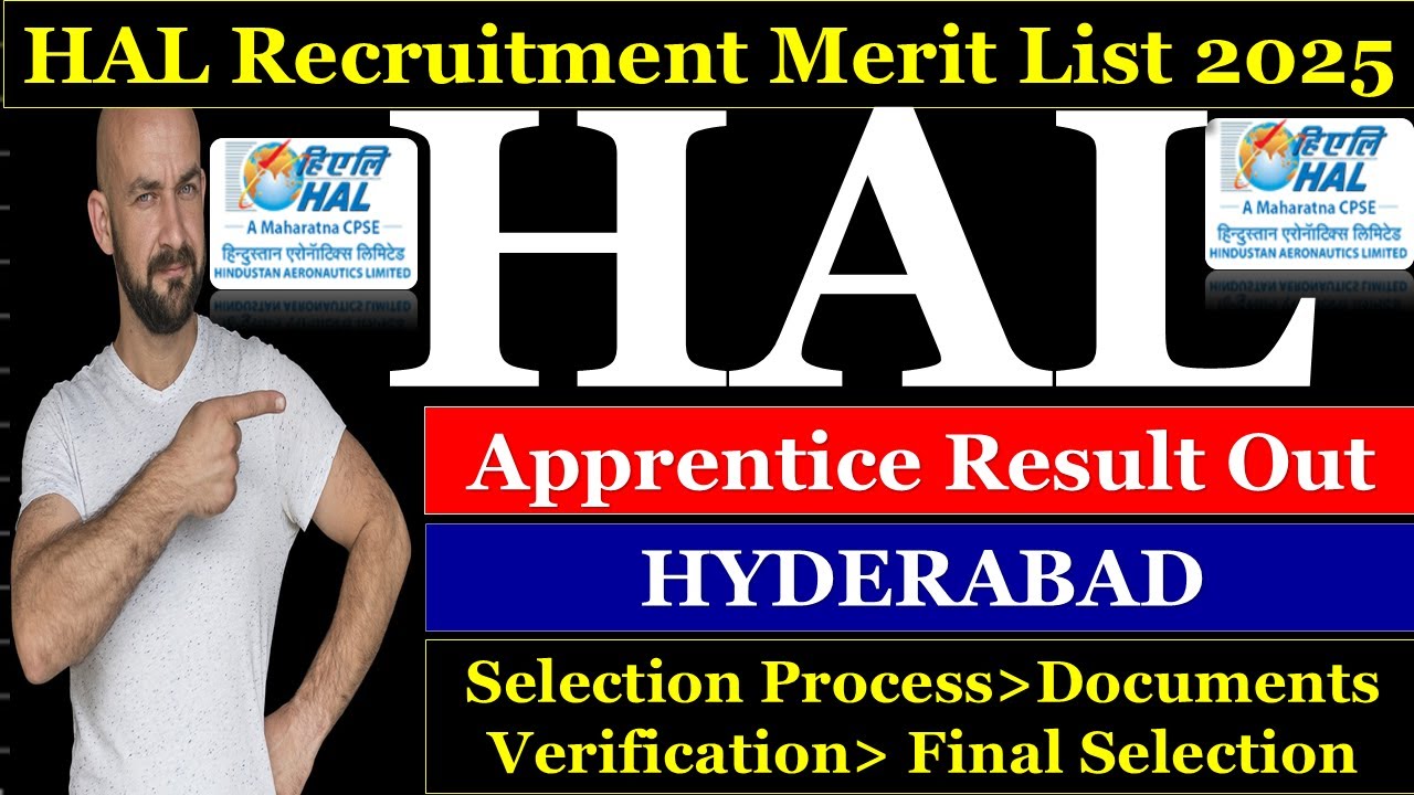 HAL Recruitment 2025 Merit List Out | HAL iti Apprenticeship Result 🔥 ...