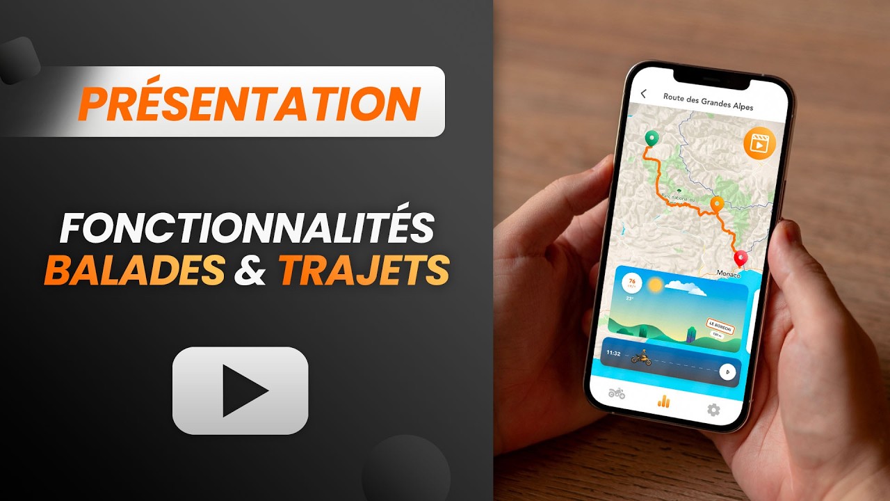 Présentation des fonctionnalités balades et trajets - YouTube