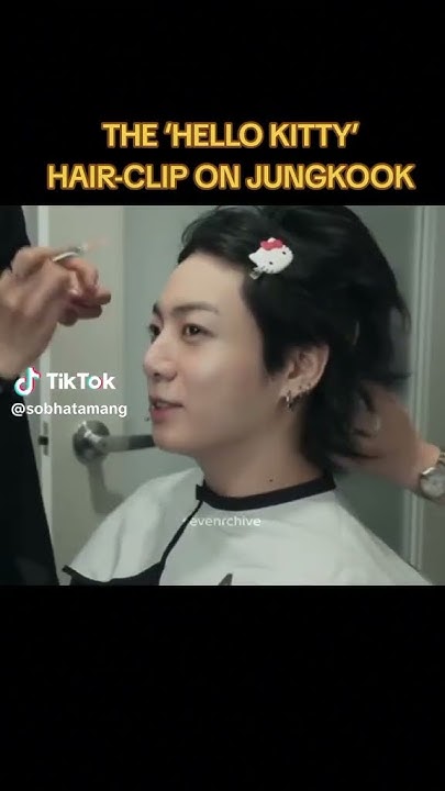 Jungkook's New video with his hello kitty clip on #jungkook#bts#behindthesences - YouTube