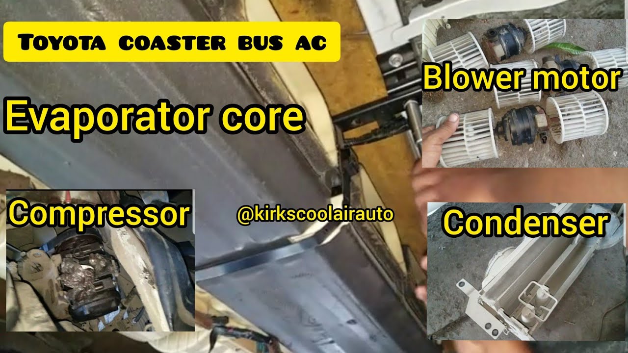Toyota Coaster Bus A/C Compressor, Receiver Drier Replacement & Service ...