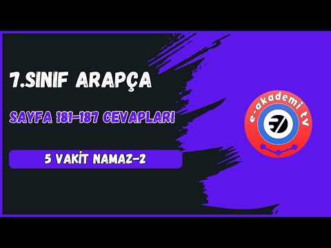 7 Arapça Sayfa 181-187 Cevapları- 5 Vakit Namaz-2 (Mektep Yayınları) +Ses Dosyası