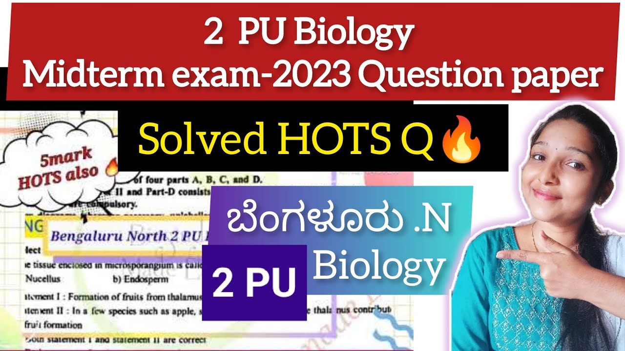 Bengaluru NORTH|solved HOTS🔥|| 2PU BIOLOGY|| MIDTERM QUESTION PAPER 2023 October ...