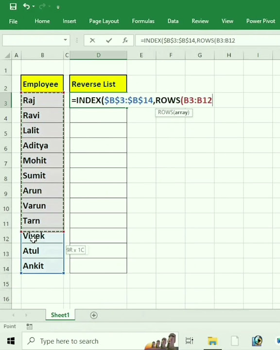 Reverse Name list in Excel ll Excel Tips Tricks #shorts #youtubeshorts #excel #viral #exceltips ...