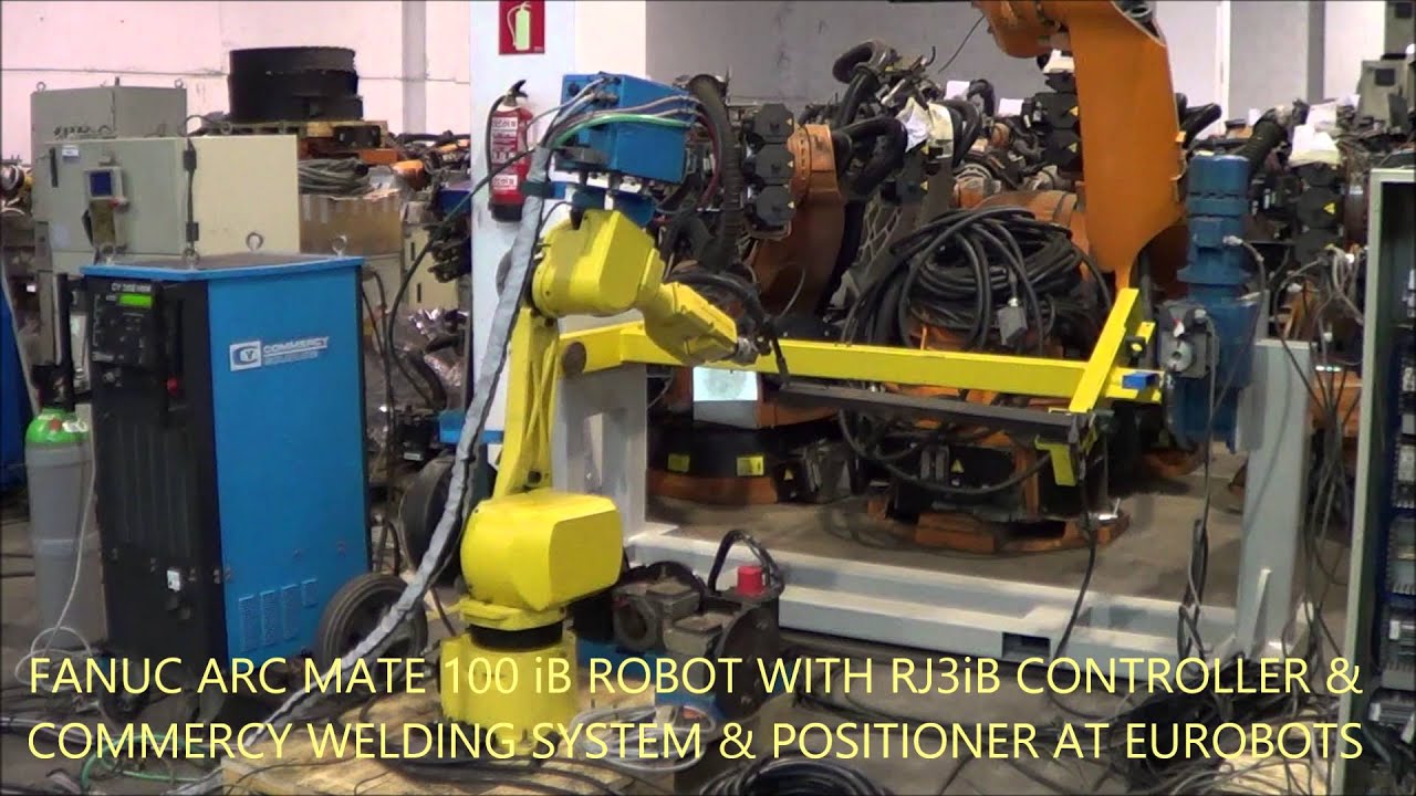FANUC ARC MATE 100 iB ROBOT WITH RJ3iB CONTROLLER & COMMERCY SOUTURE ...