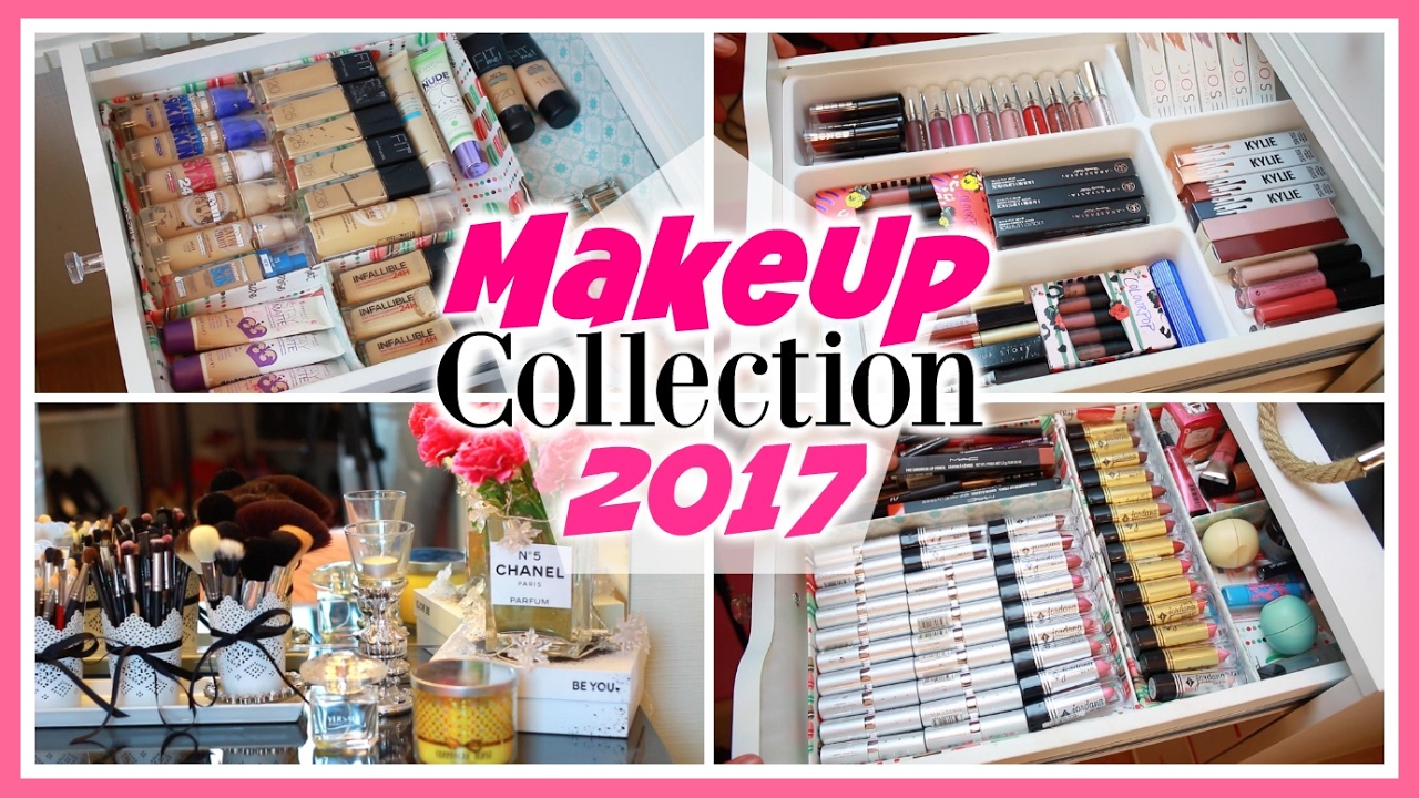 MY MAKEUP COLLECTION & Storage 2017 ♡ - YouTube