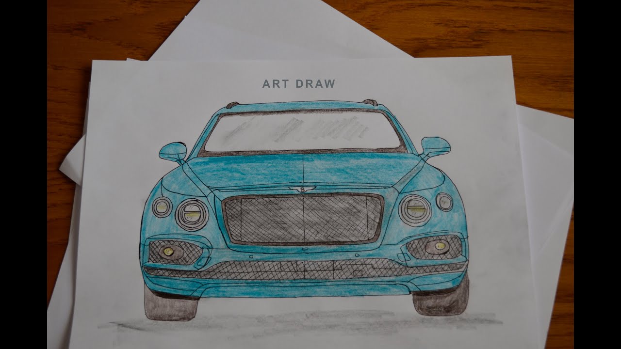 How to draw a Bentley Bentayga 2020 | Realistic Car Drawing - YouTube
