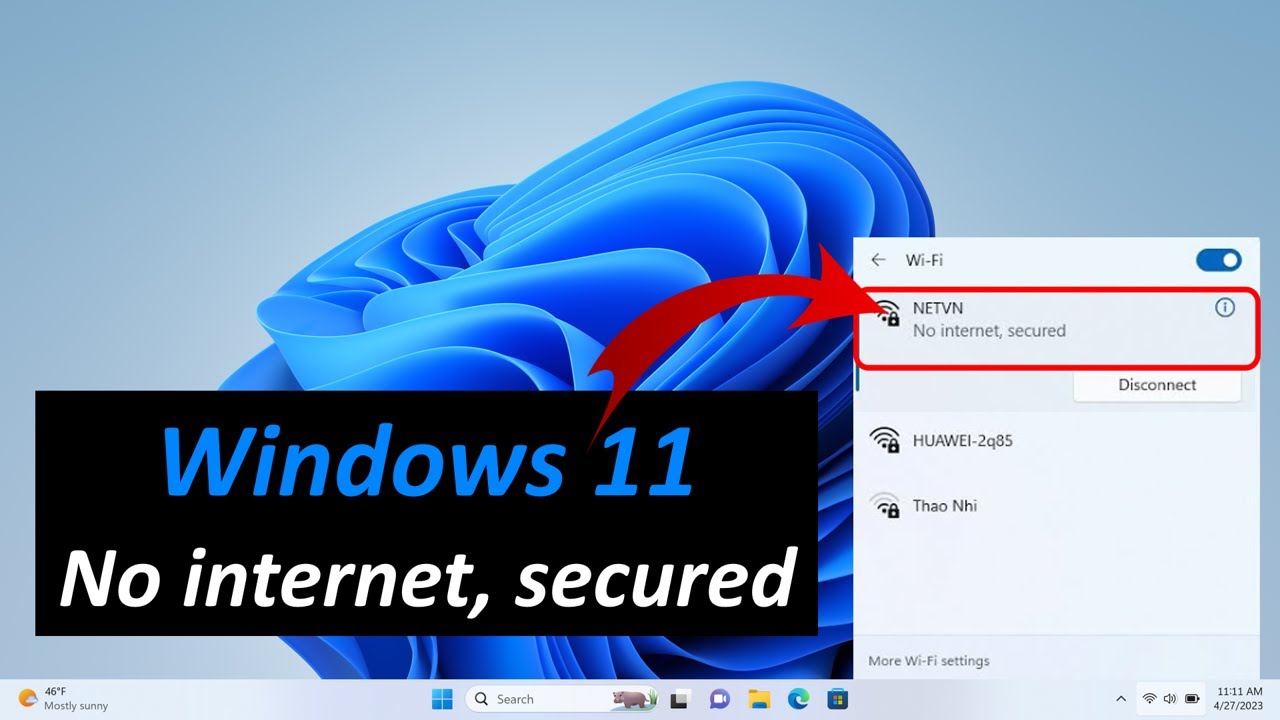 windows 11 no internet secured - YouTube