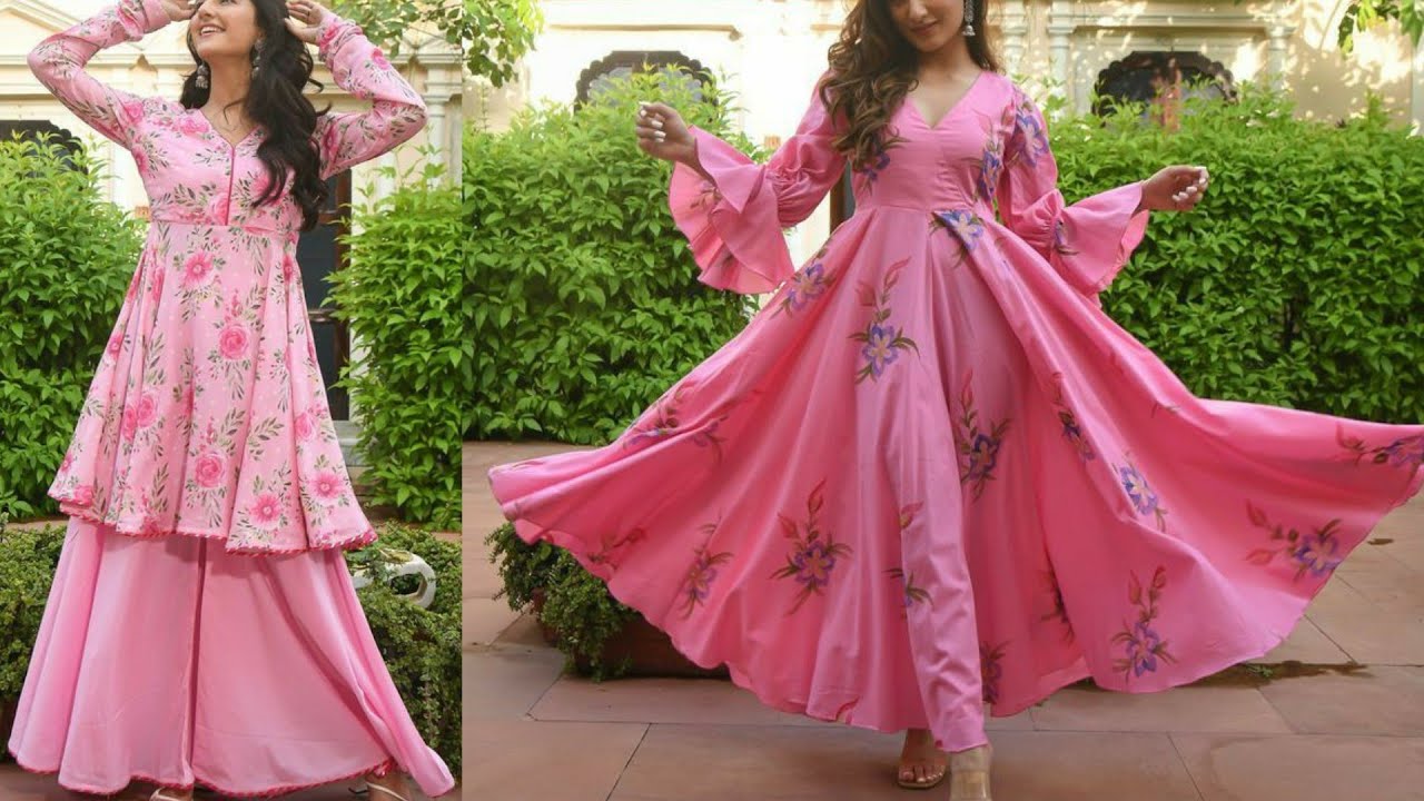 Pink Colour Dress Designing Ideas for girls||Attractive & sober pink ...