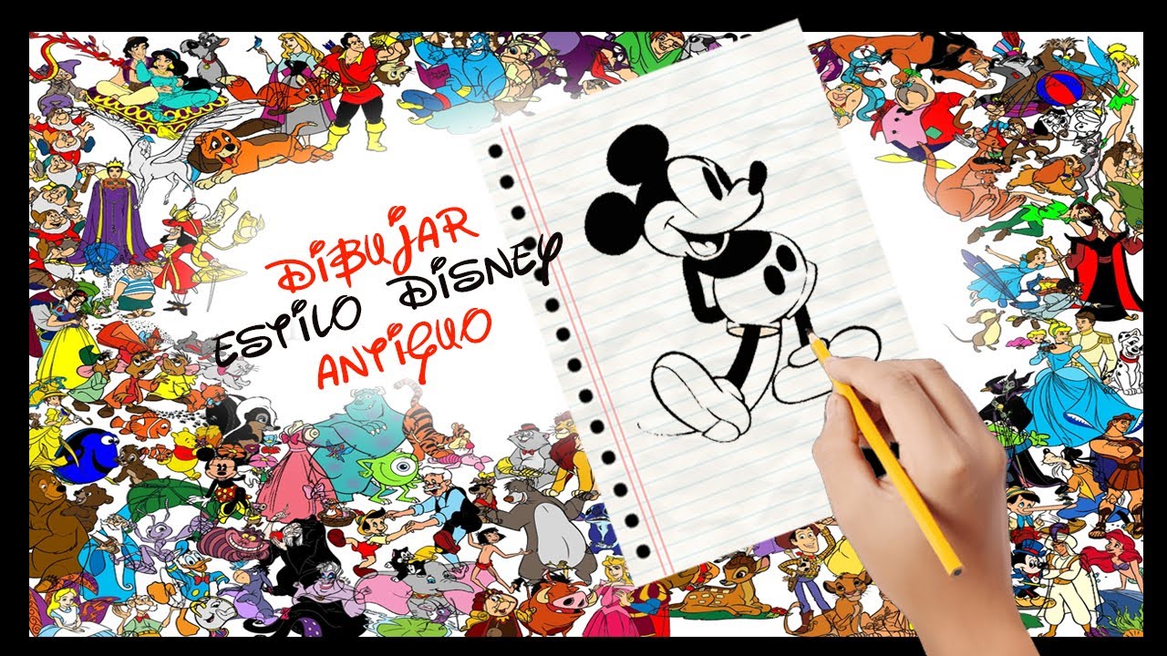 Como DIBUJAR estilo Disney ANTIGUO Dibujar a Mickey Mouse FACIL - YouTube