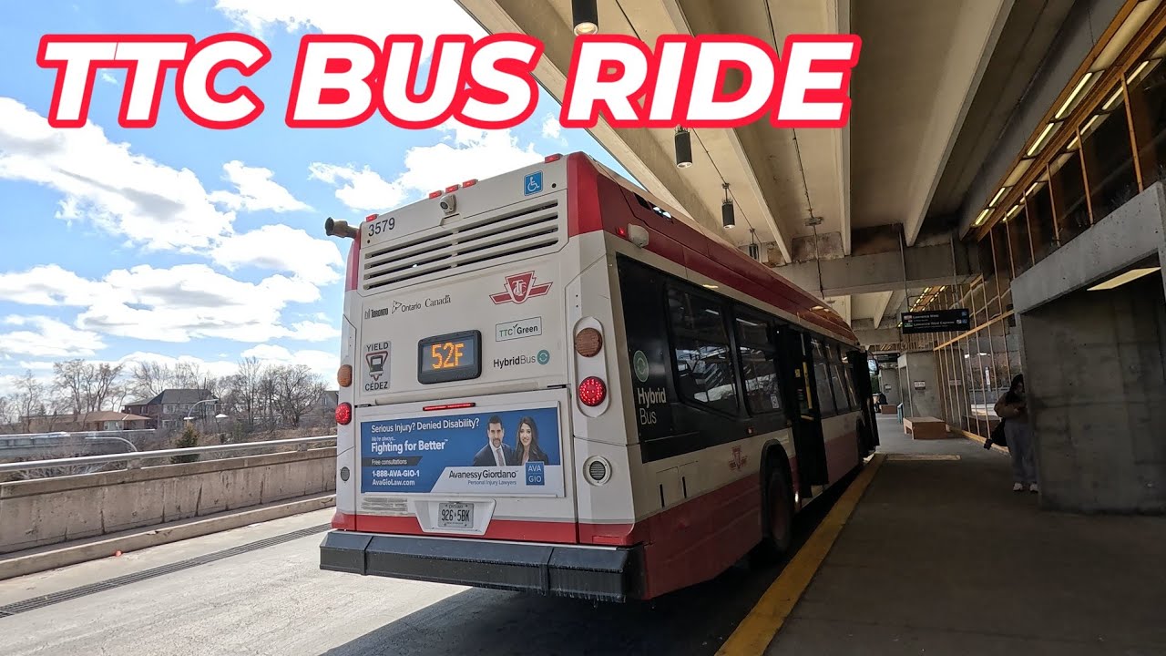 TTC 52 Bus Ride from Eglinton Station to Lawrence West Station - YouTube