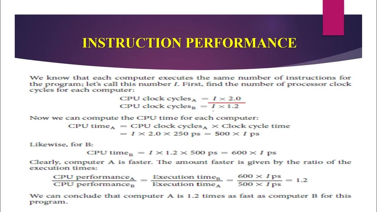 Instruction Performance of a Computer | Computer Architecture, Dr. R.Sasikumar, Prof/CSE, RMDEC ...