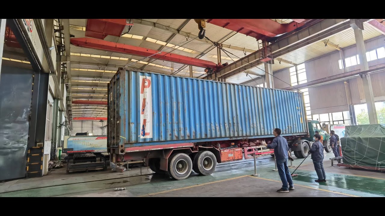 How we packing press brake machine and loading into container.# ...