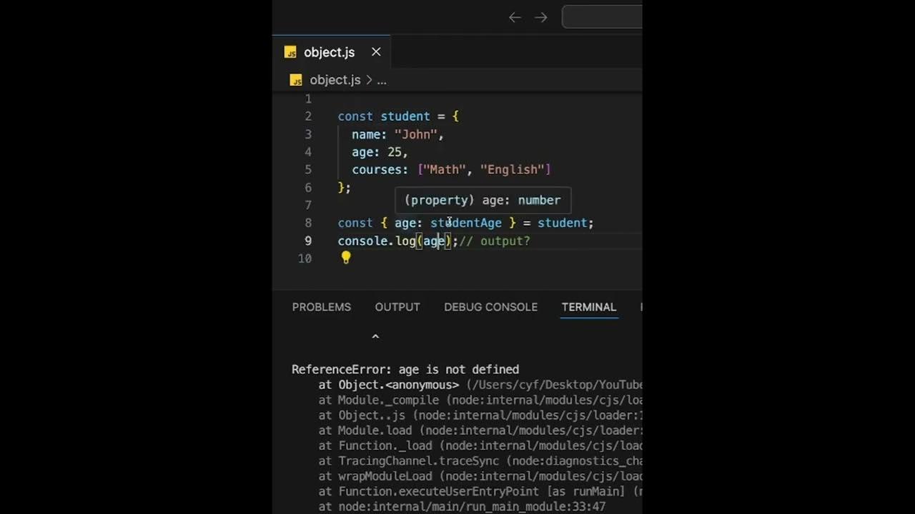 Object destructuring in JavaScript - Challenge No 4 - YouTube