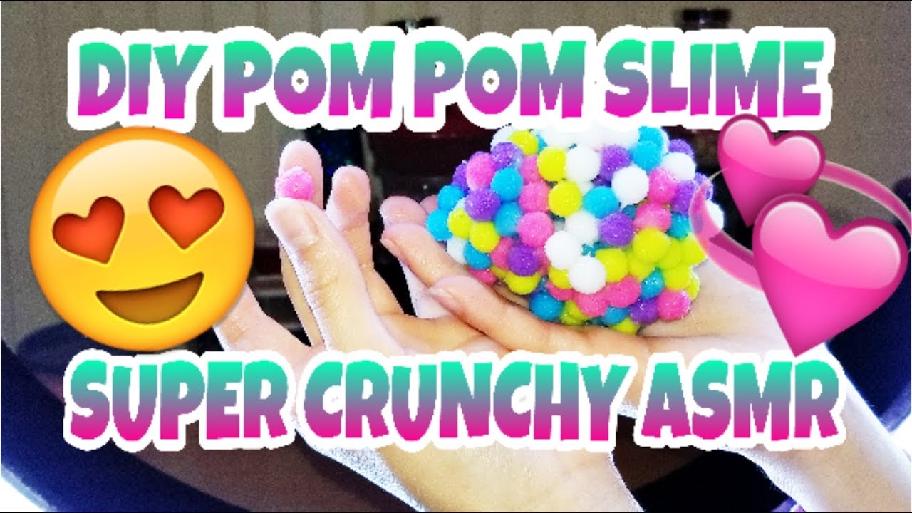 SUPER CRUNCHY POM POM SLIME DIY WITH ASMR - YouTube