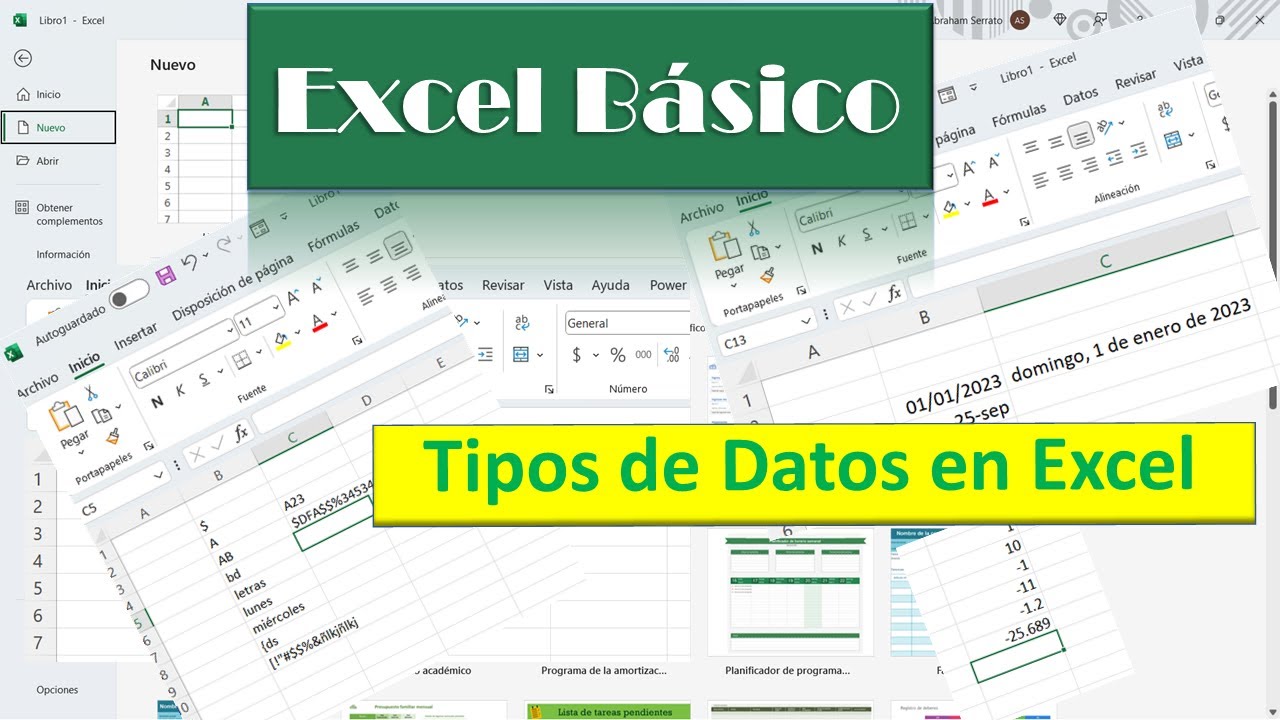Tipos de Datos Básicos en Excel - YouTube