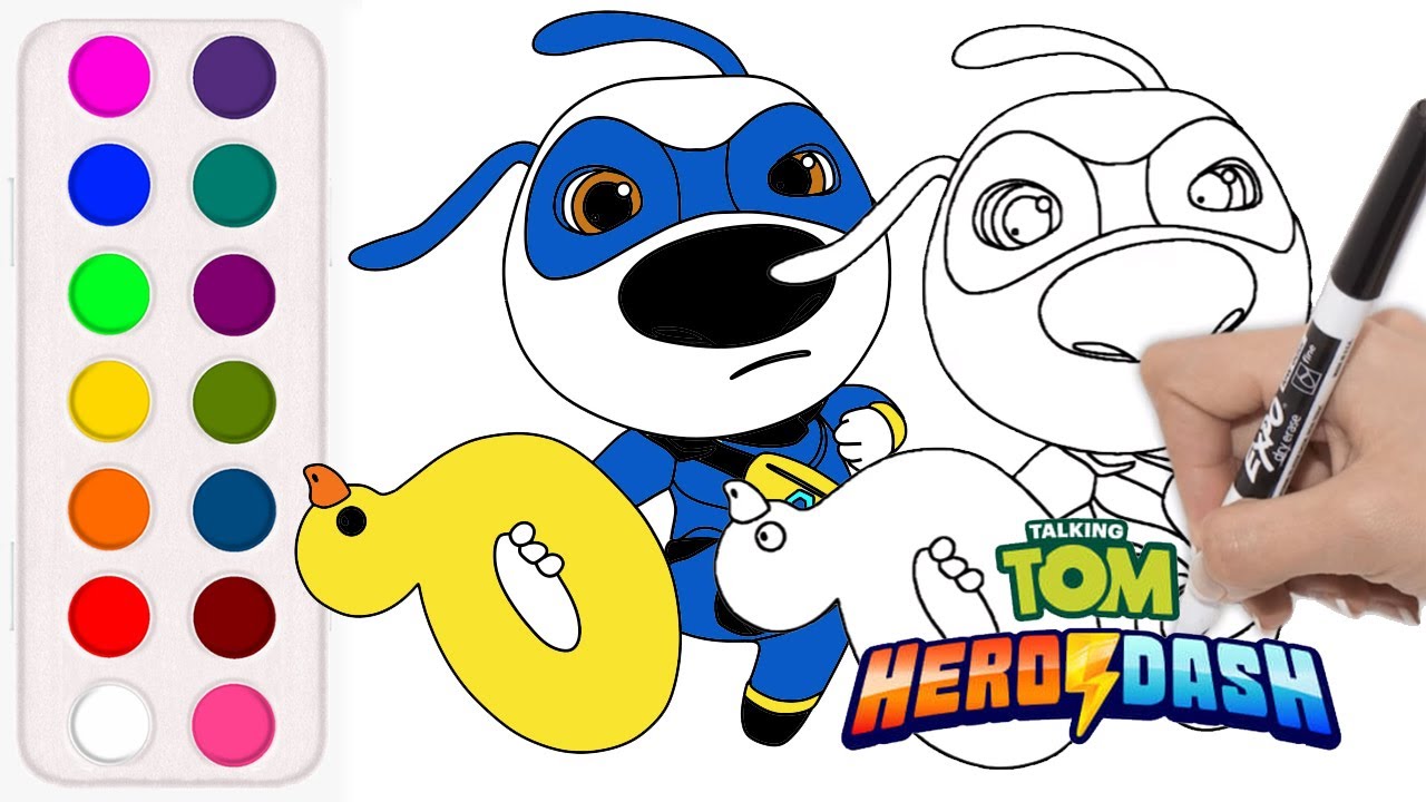 How to draw and color Talking Tom Hero Dash Super Hank #TomHeroDash # ...